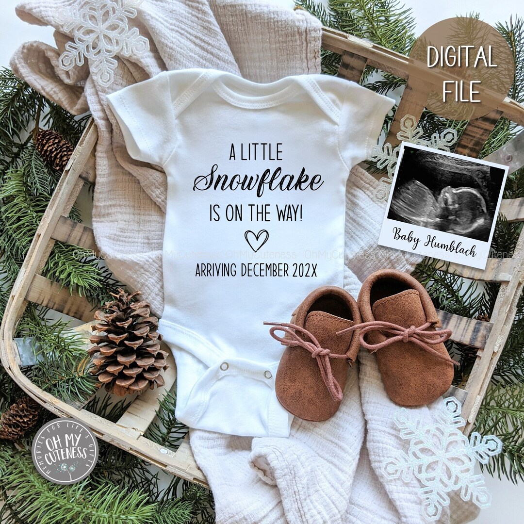 Little Snowflake on the Way Digital Pregnancy Announcement | Snow ...