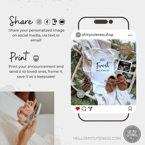 Winter Baby Digital Pregnancy Announcement | Snow and Pine Baby ...