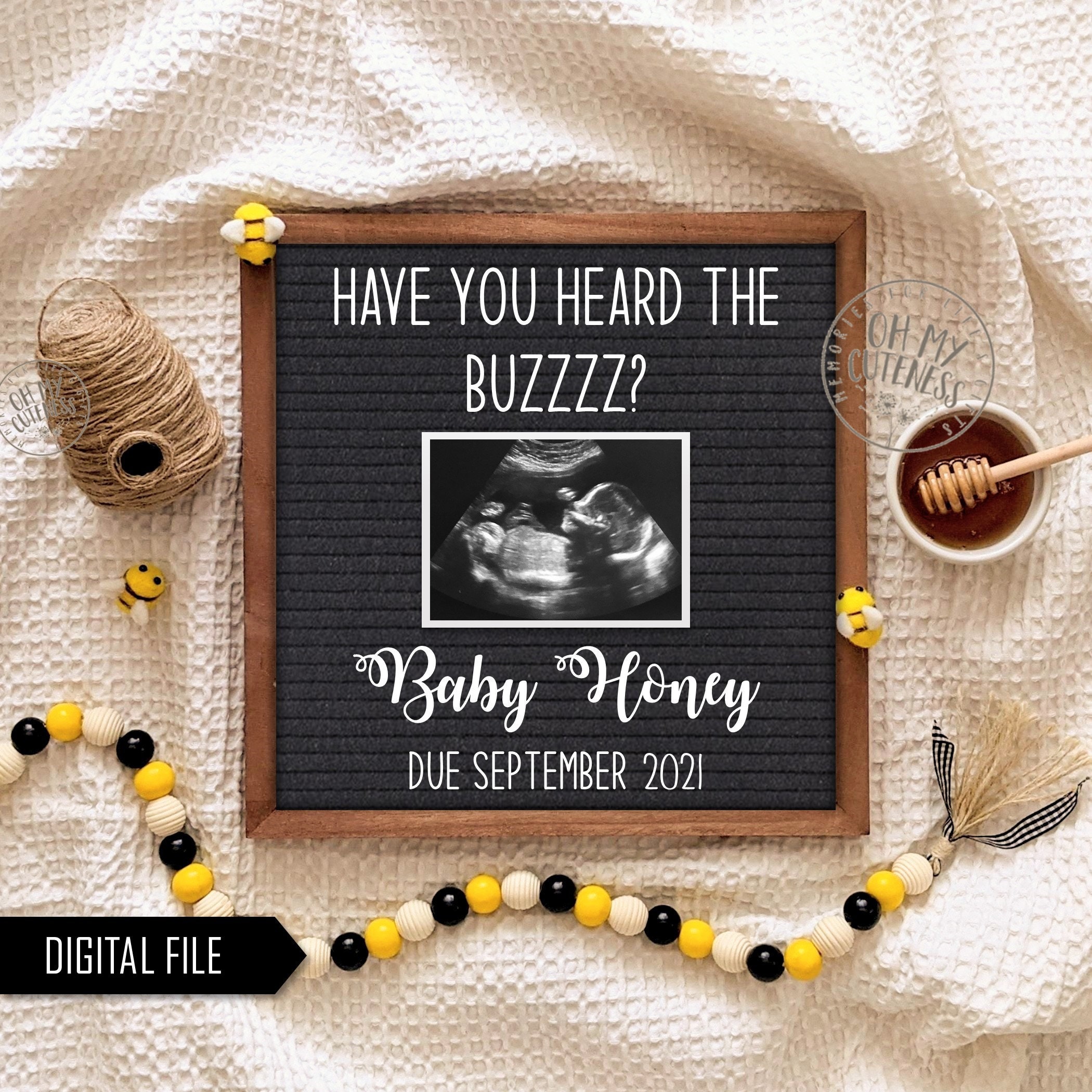 Have You Heard the Buzz Digital Pregnancy Announcement Honey | Etsy