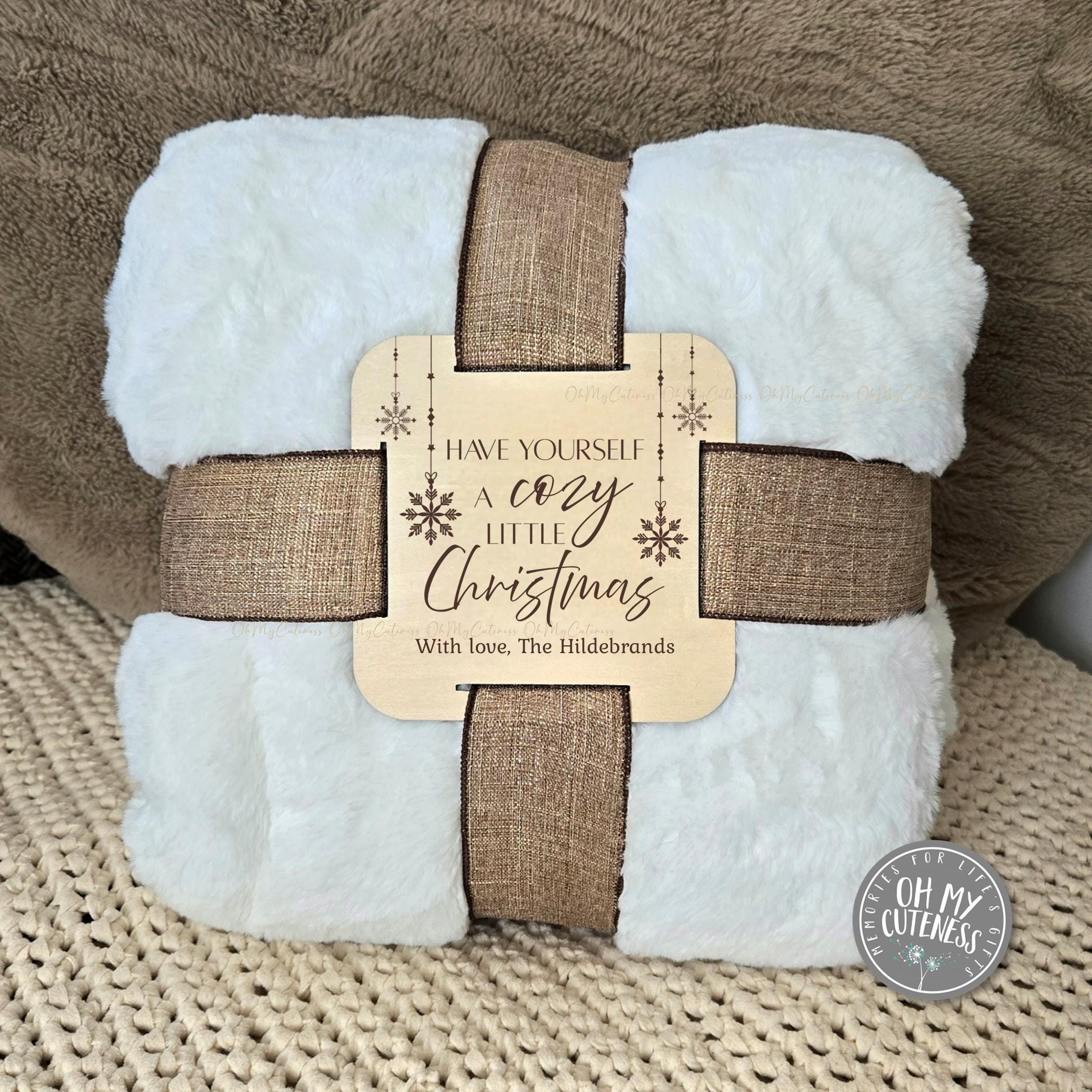 Wood Blanket Tag for Tying With Ribbon and Gifting | Cozy Little ...