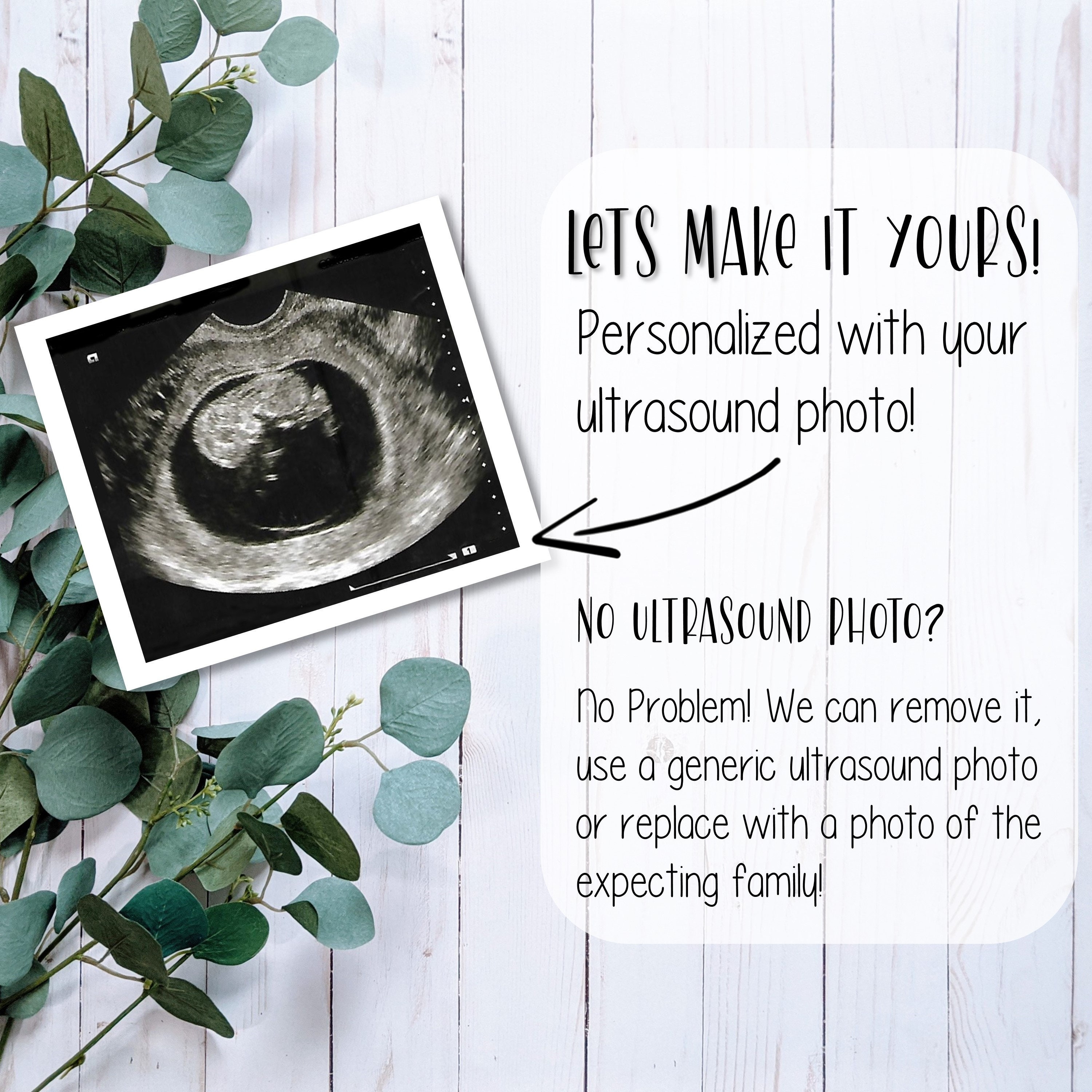 Gender Neutral Digital Pregnancy Announcement | Due Date Calendar Baby ...