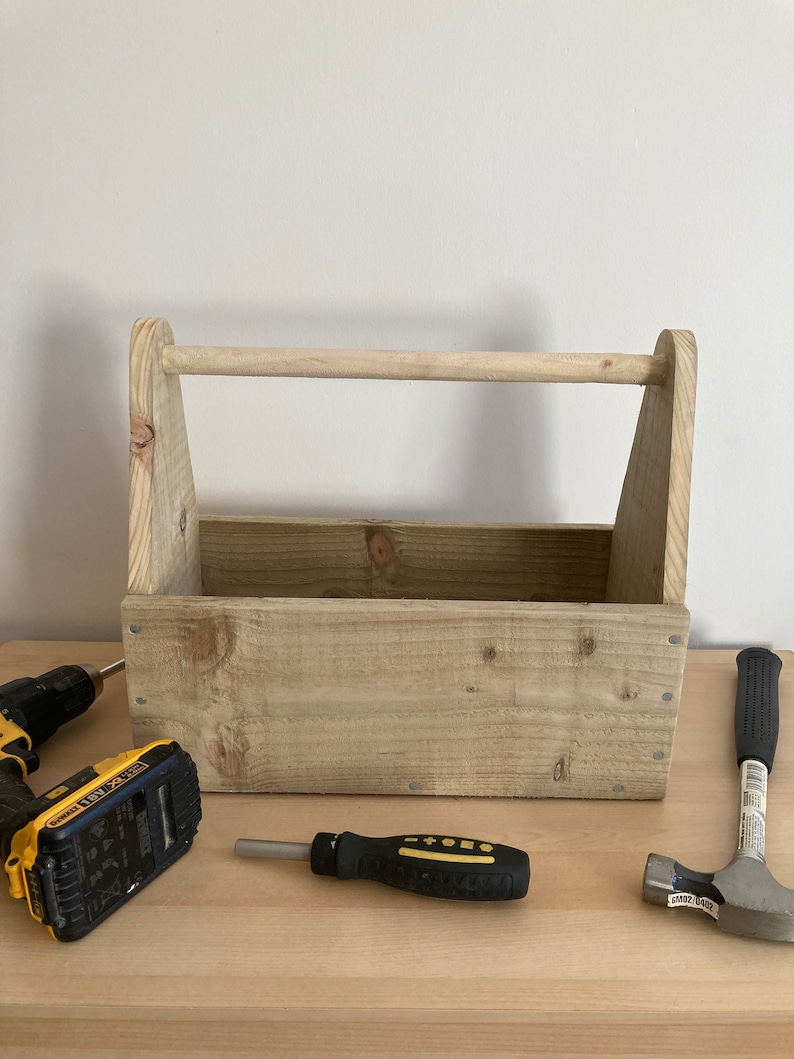 Wooden Tool Box Carrier Trug Tool Storage Garage/workshop - Etsy UK