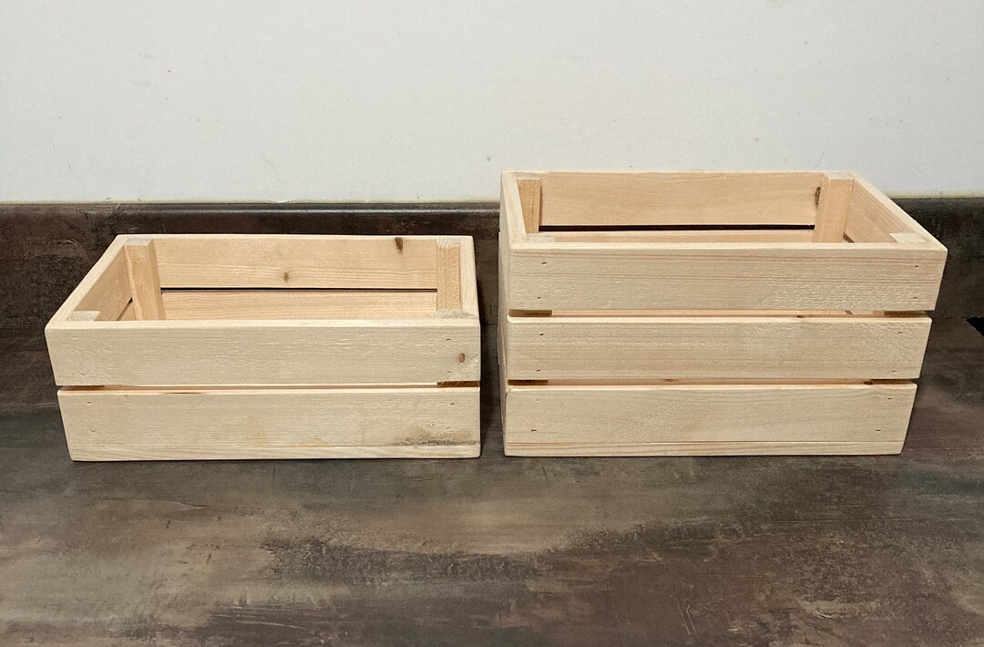 Wooden Crate / Storage Box / Hamper / Smooth Finish / Two Heights ...