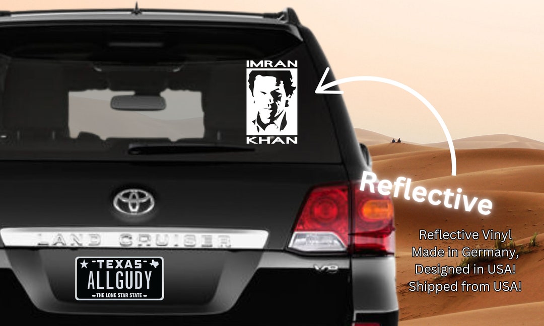 Imran Khan Car Sticker Decal Reflective White Color for Car Home Front ...