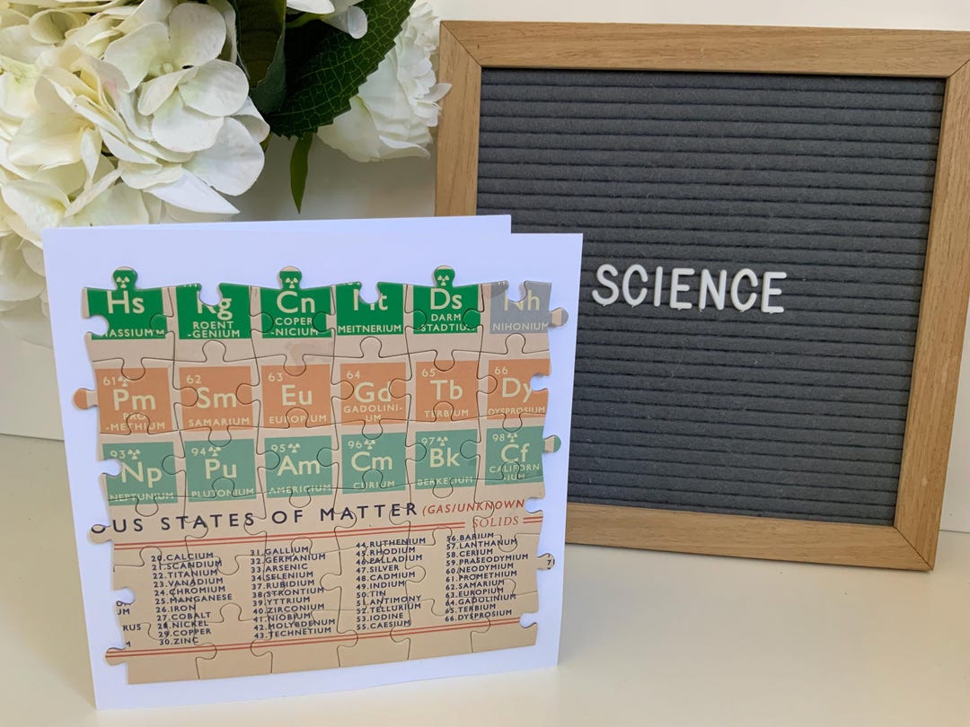 Table of Elements Periodic Table Card Science Card Jigsaw Puzzle Card ...