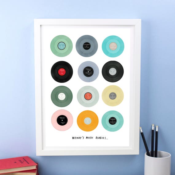 Personalised Vinyl Single Hits Print | Etsy