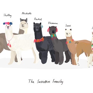 Personalised Llama and Alpaca Family Print - Etsy