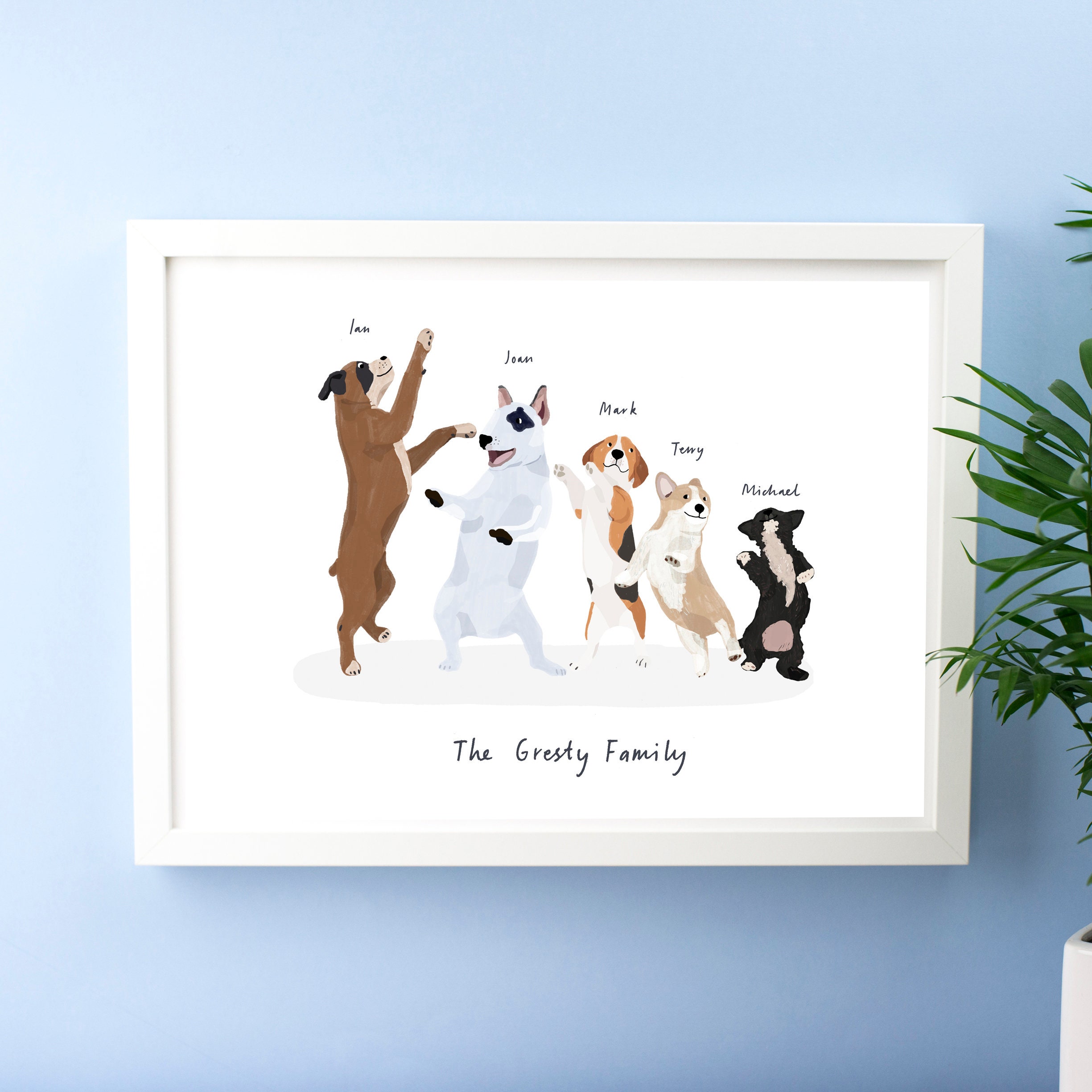 Personalised Dog Family Print - Etsy