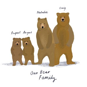 Personalised Bear Family Print - Etsy