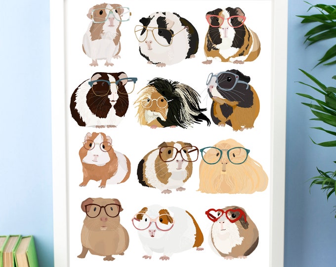 Personalised Guinea Pig Print - Etsy