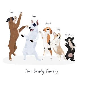 Personalised Dog Family Print - Etsy