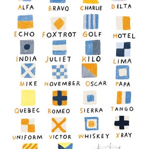 Nautical Code Flags Print - Etsy