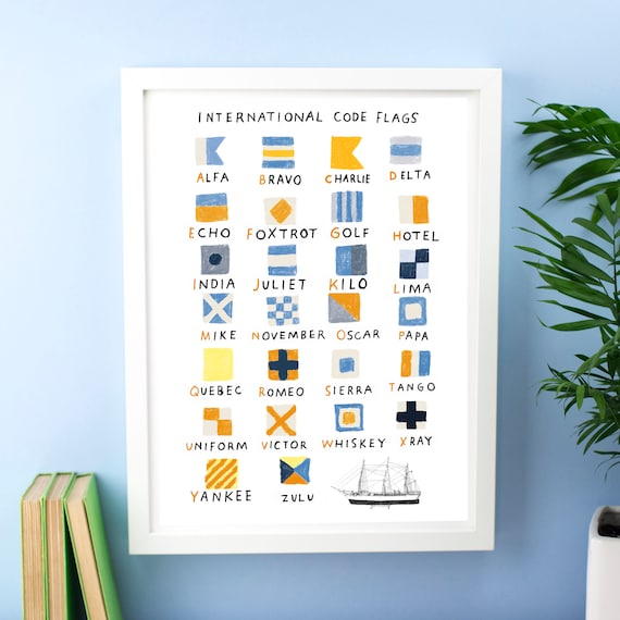 Nautical Code Flags Print | Etsy
