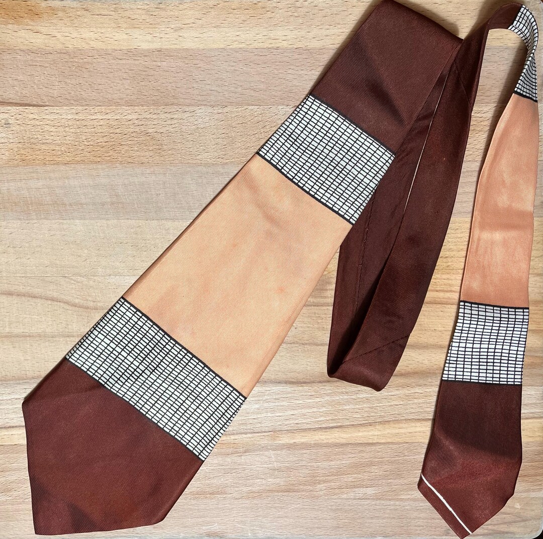 1940s 1950s Wide Color Block Swing Tie - Etsy