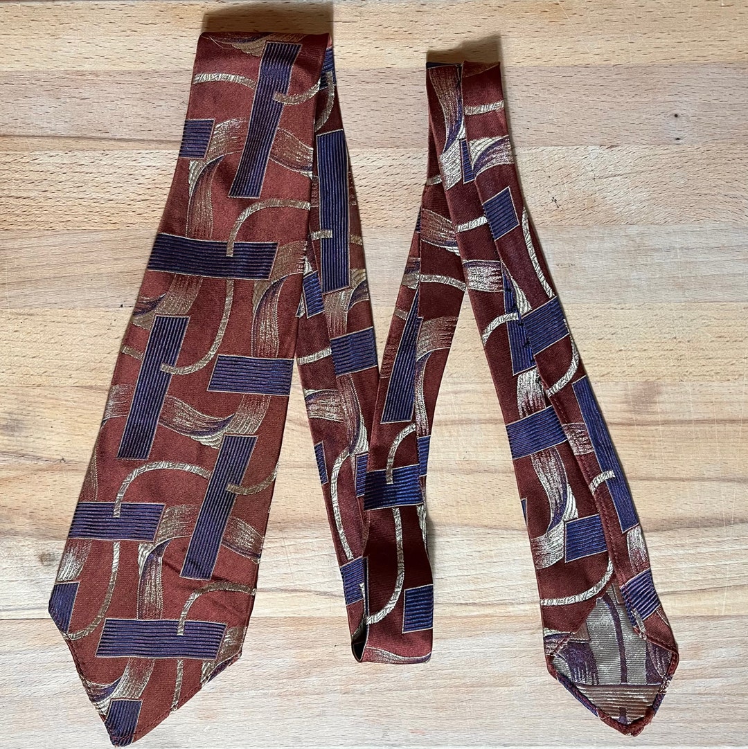 1930s 1940s Ribbons and Bars Brocade Tie - Etsy