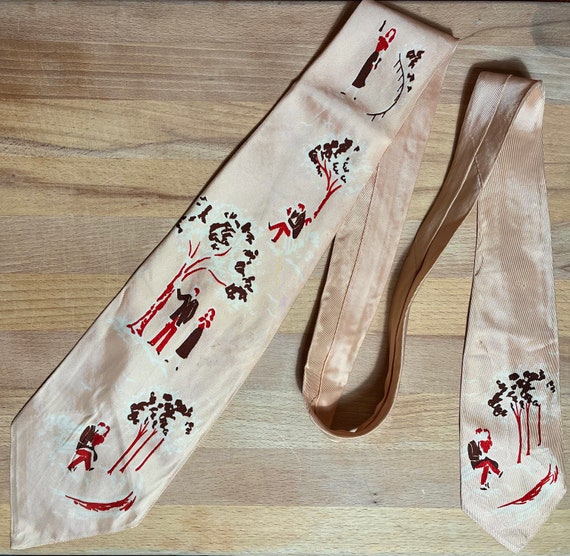 1940s 1950s Romantic Walk in the Park Tie - Gem