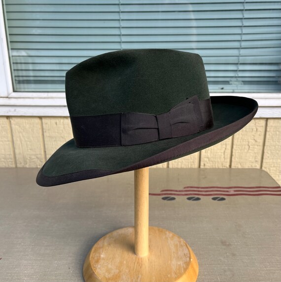 1940s 1940s Emerald Green Dobbs Fedora Size 7 1/4 - Gem