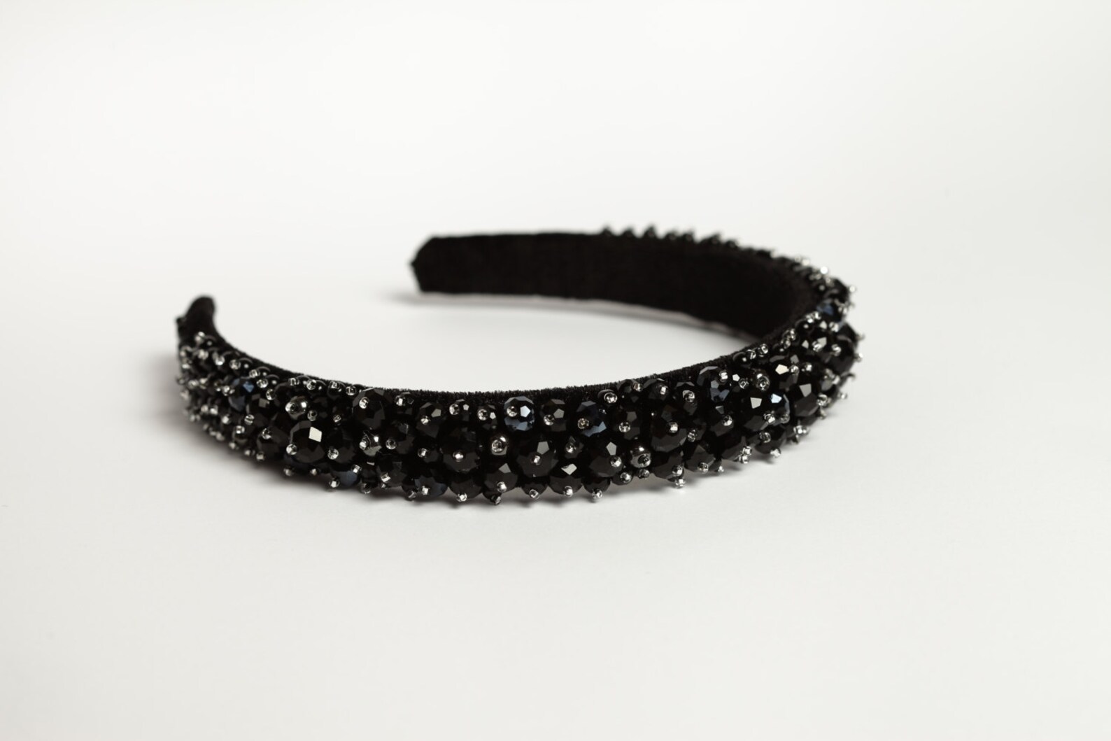 Beaded Headband Black Beaded Headband Crystal Beaded Headband - Etsy