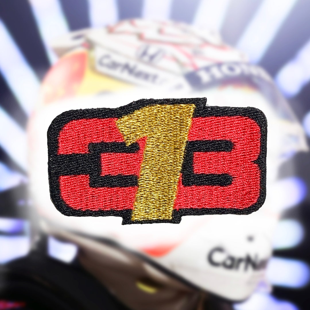 Max Verstappen World Champion '33' Gold '1' Slanted Number Iron-on ...