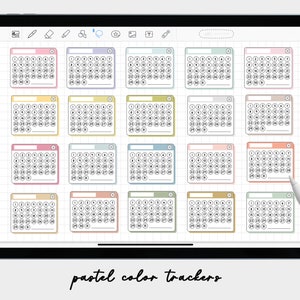 Habit Tracker Digital Stickers, Pre Cropped PNG for Goodnotes, Reading ...