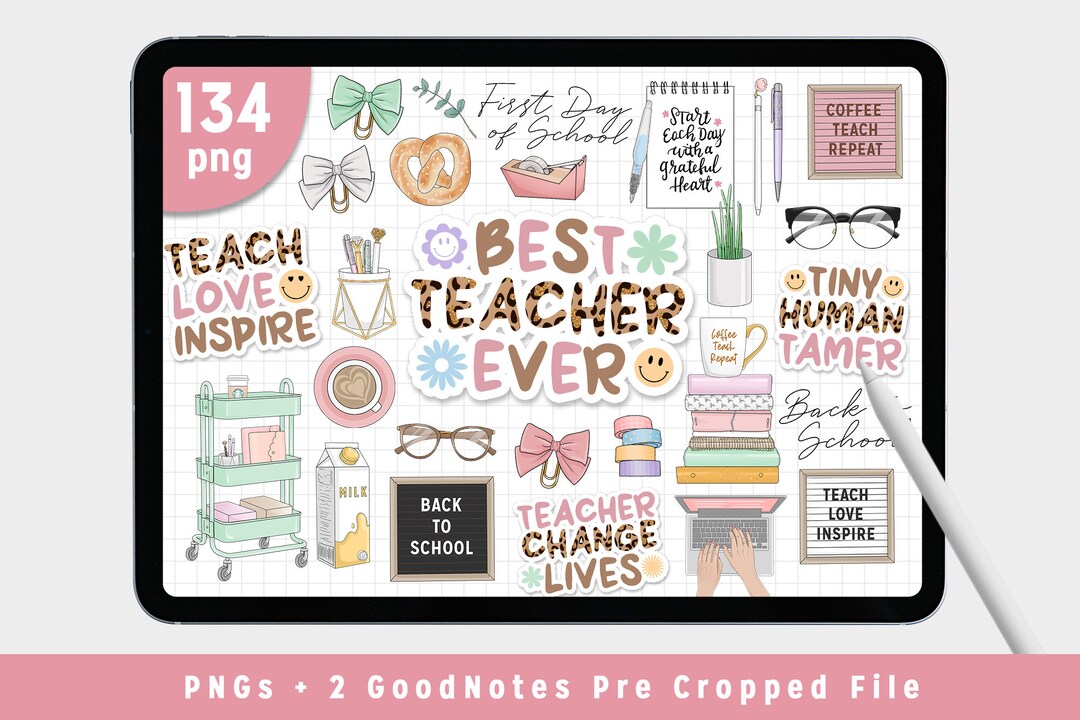 Teacher Digital Stickers for Goodnotes, Education Stickers, Teaching ...