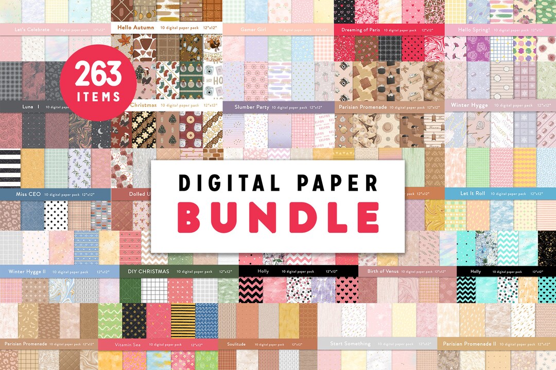 Paper Bundle, Paris Scene, Planner Office, Summer, Christmas, Cozy Room ...