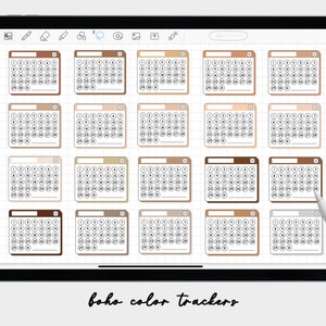 Habit Tracker Digital Stickers, Pre Cropped PNG for Goodnotes, Reading ...