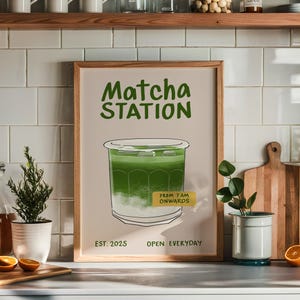 Matcha Station Digital Printable Art, Latte Lover, Ceremonial Matcha ...