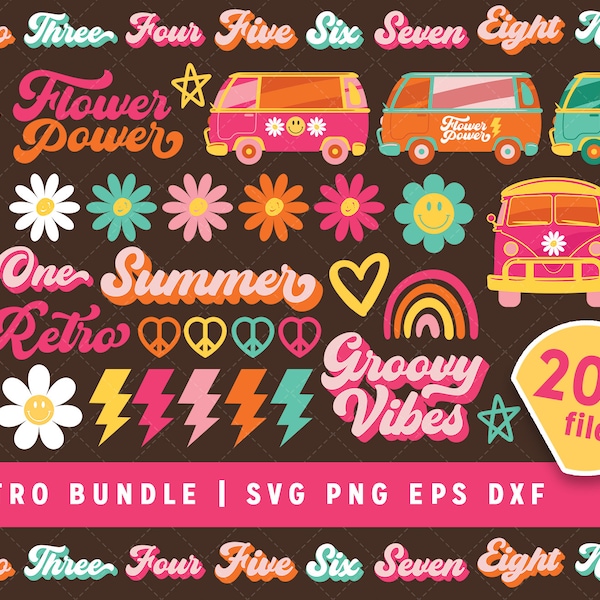 Hippie Van Clipart - Etsy