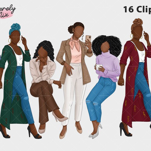 Black Girl Clipart African American Woman Clipart Abstract | Etsy