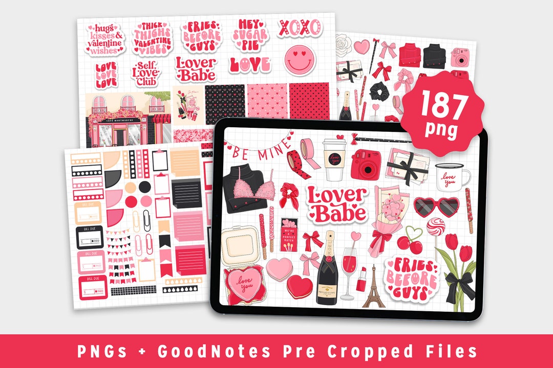 Digital Sticker Book, February Clipart, Valentines Stickers, Pre ...