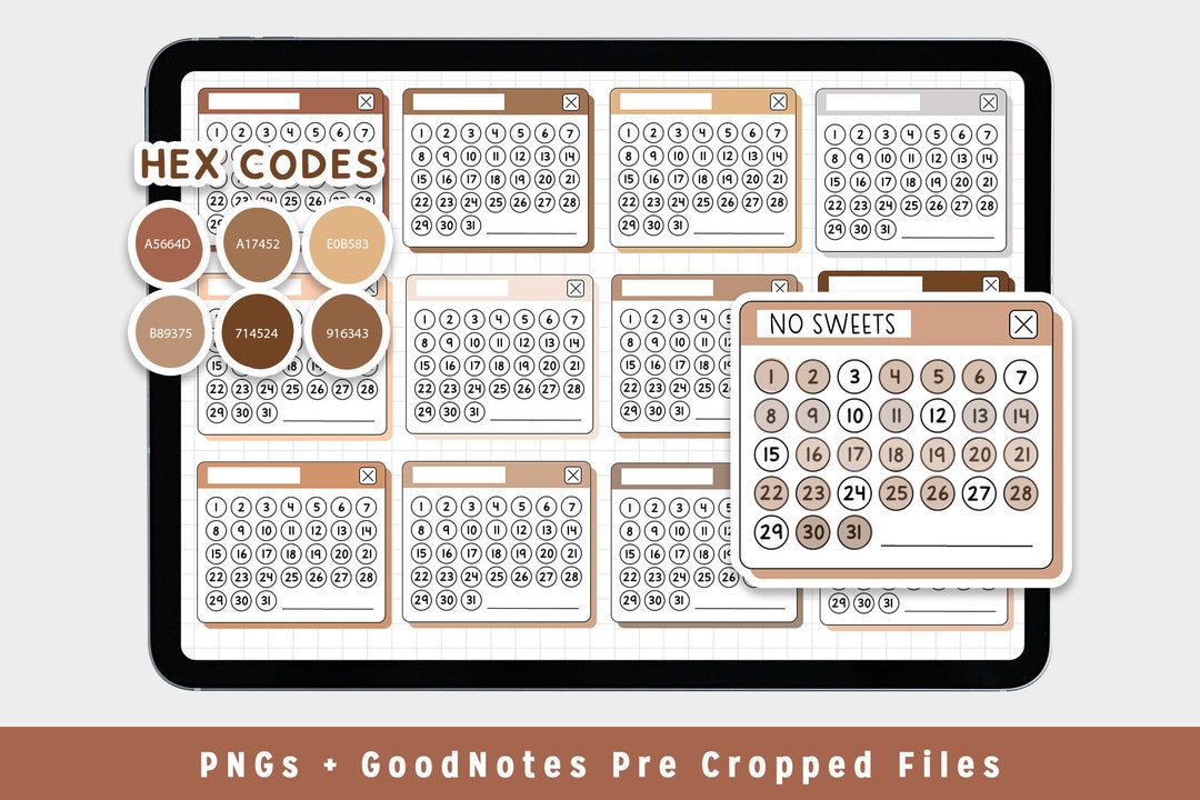 Habit Tracker Digital Stickers, Pre Cropped PNG for Goodnotes, Reading ...