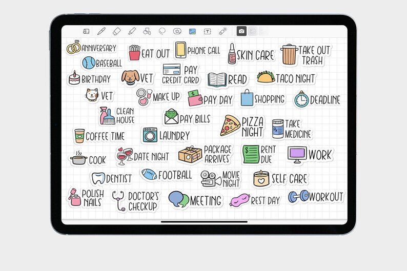 Everyday Life Icon for Goodnotes Notability Digital Stickers - Etsy