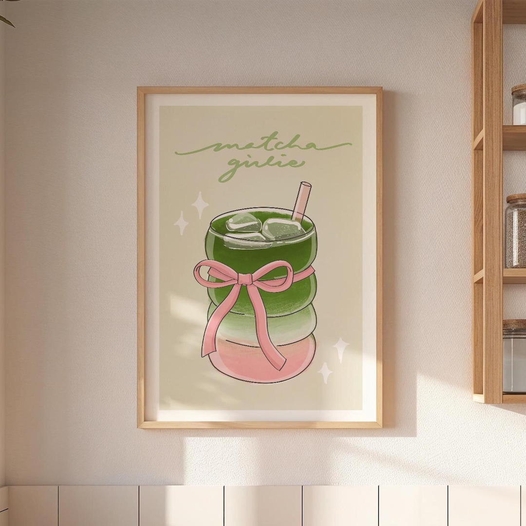Matcha Girlie Digital Printable Art, Latte Lover, Ceremonial Matcha ...