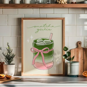 Matcha Girlie Digital Printable Art, Latte Lover, Ceremonial Matcha ...