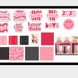 Digital Sticker Book, February Clipart, Valentines Stickers, Pre ...