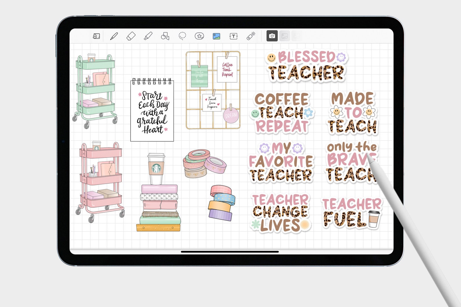 Teacher Digital Stickers for Goodnotes Education Stickers - Etsy
