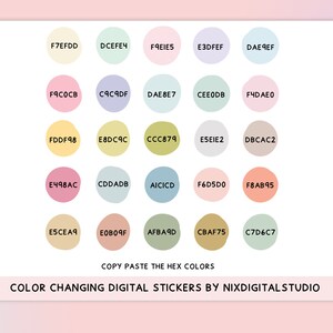 Color Changing Digital Stickers, Calendar Numbers, Goodnotes Stickers ...
