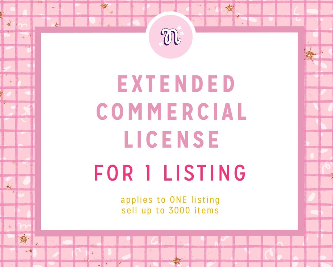 Extended Commercial License for 1 Listing, Sell up to 3000 Items - Etsy