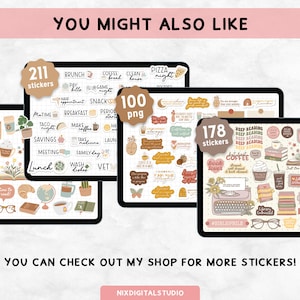 Habit Tracker Digital Stickers, Pre Cropped PNG for Goodnotes, Reading ...