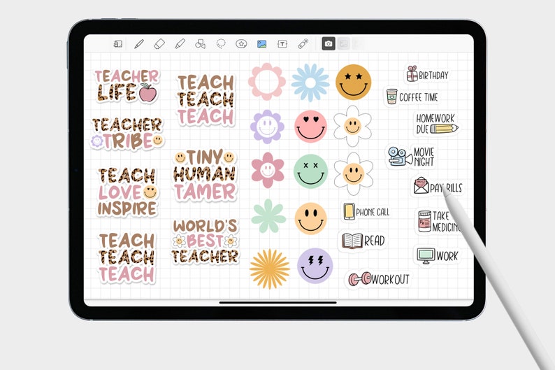 Teacher Digital Stickers for Goodnotes Education Stickers - Etsy