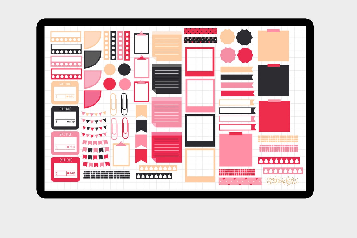Digital Sticker Book, February Clipart, Valentines Stickers, Pre ...