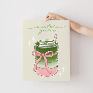 Matcha Girlie Digital Printable Art, Latte Lover, Ceremonial Matcha ...