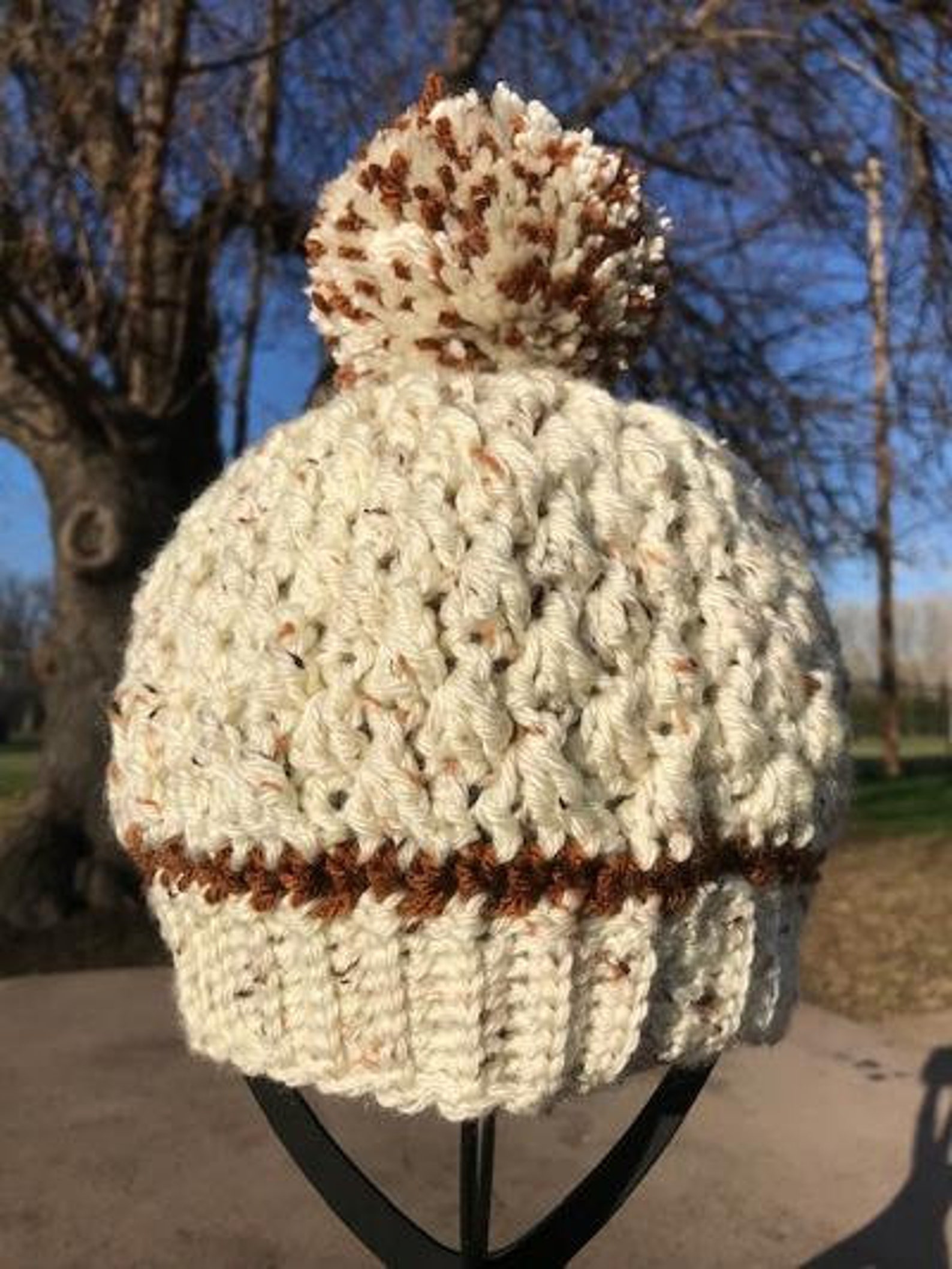 Crochet Hat Pattern- Men's or Women's Cobblestone Cluster Hat Pattern ...