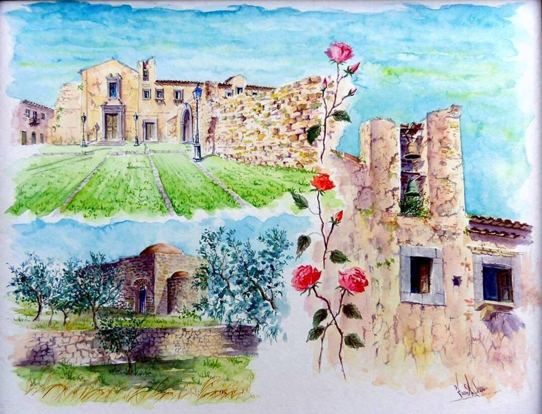 Fausto Rizzo - Allegory on Malvagna Watercolor on Paper - Etsy