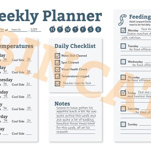 Leopard Gecko Reptile Planner, Digital Download for Organisation ...