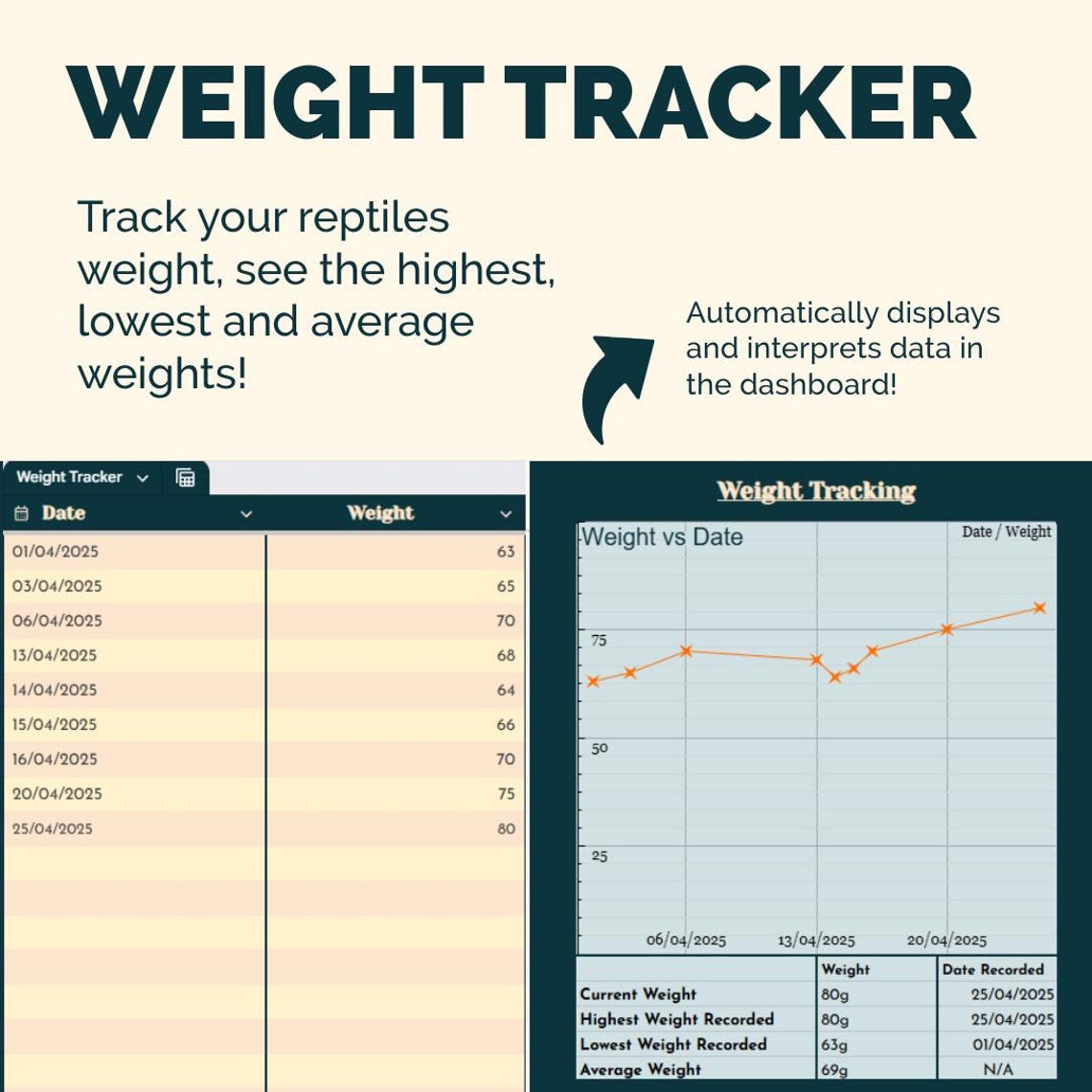 Reptile Care + Health Spreadsheet | 10-in-1 Tracker for Gecko & Exotic ...