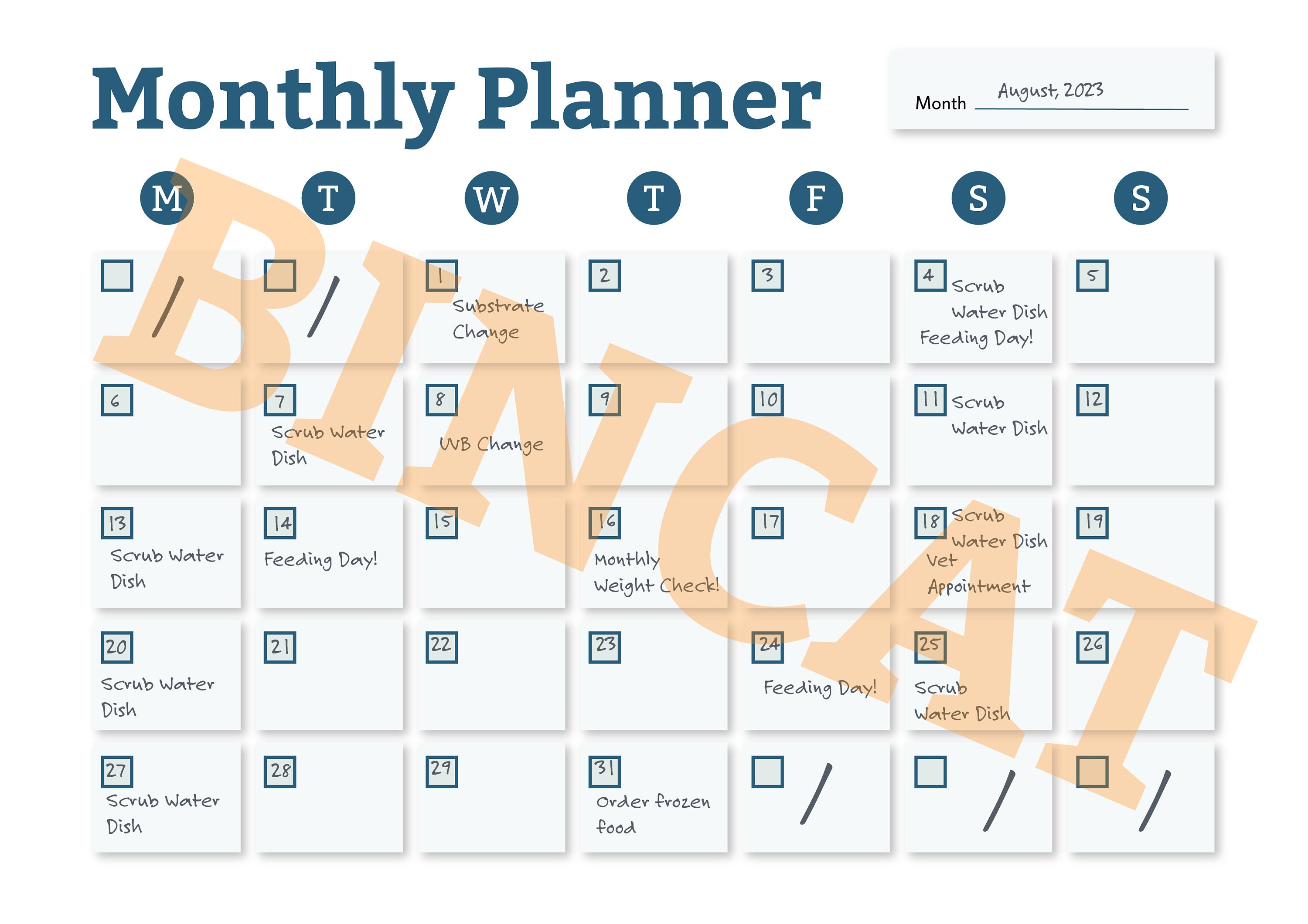 Crested Gecko Reptile Planner, Digital Download for Organisation ...