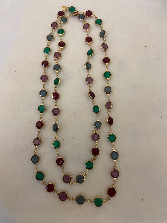 37" Genuine Swarovski Multi Colored Bezel Set Crystal… - Gem