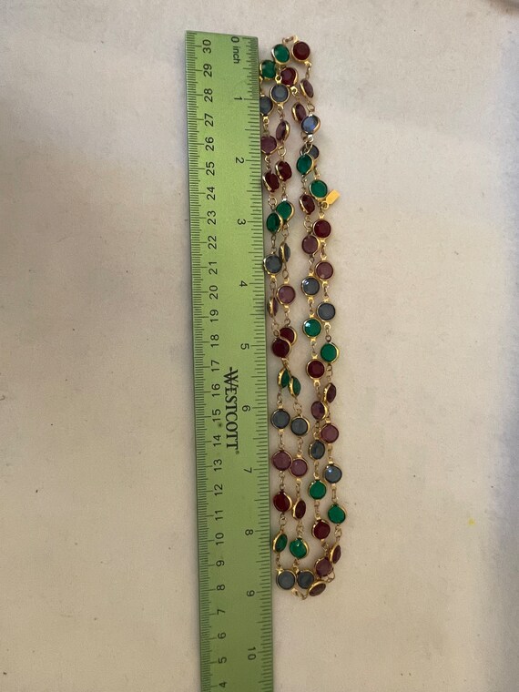 37" Genuine Swarovski Multi Colored Bezel Set Crystal… - Gem